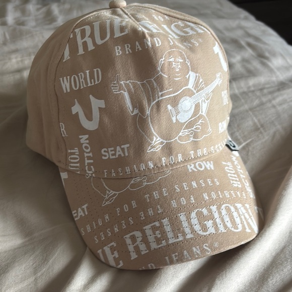 True Religion | Other | True Religion Beige Cap With White Graphics ...